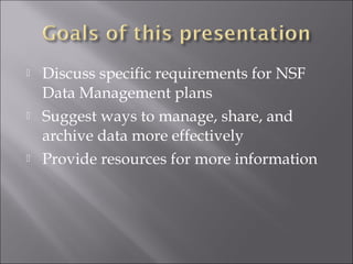 Data management plans | PPT