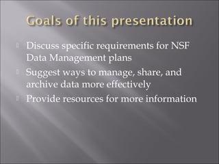 Data management plans | PPT