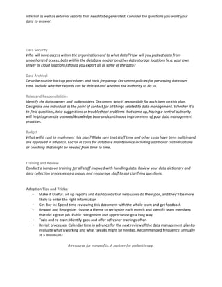 Data management plan template | DOCX