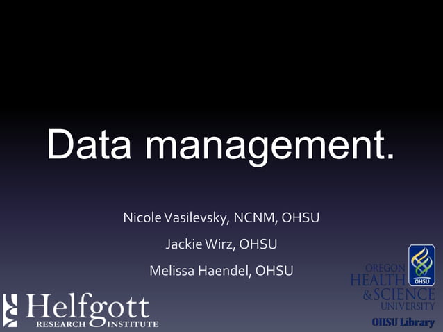 SPARC 2013 Data Management Presentation | PPT