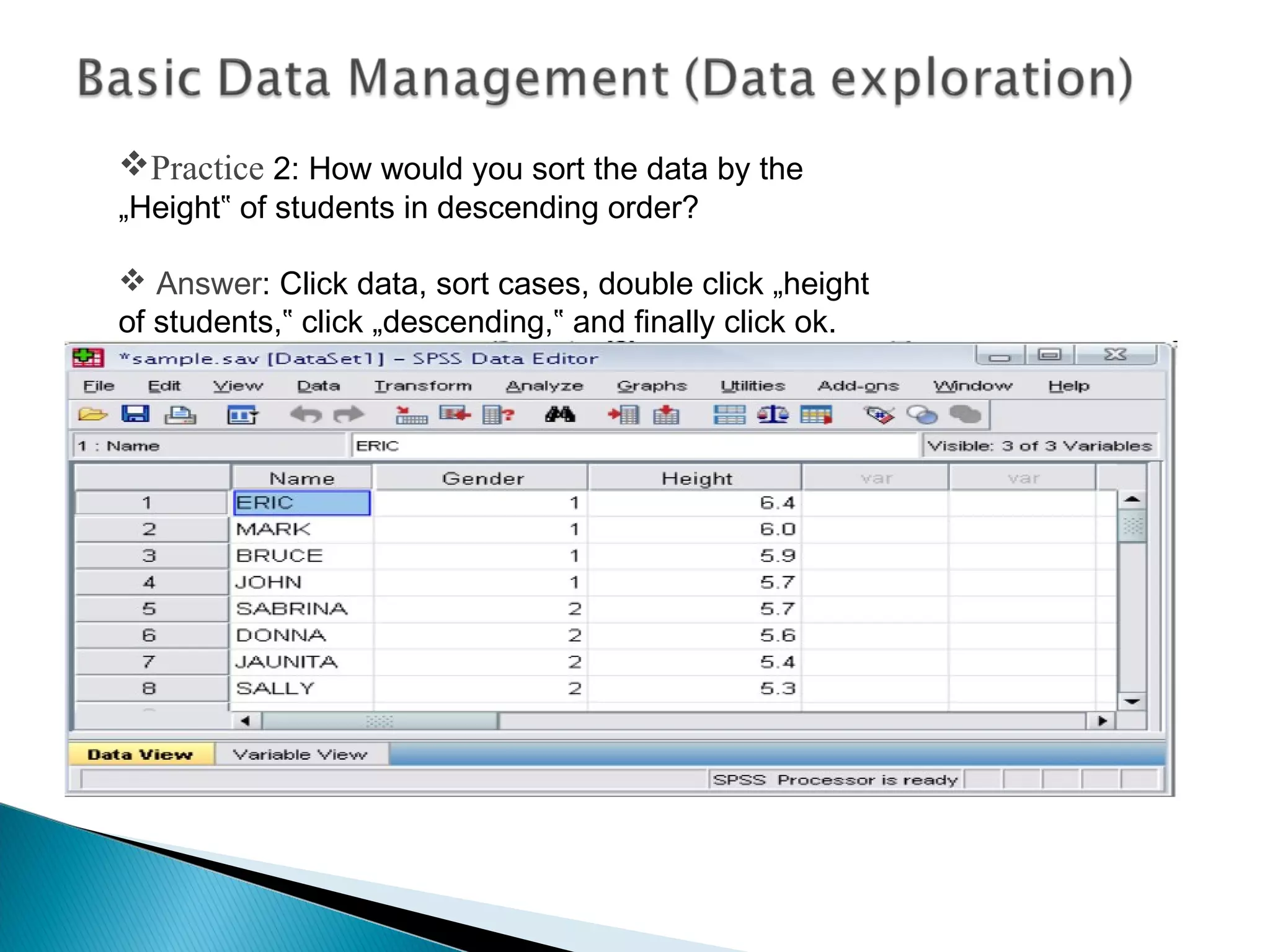 Data management through spss | PPT
