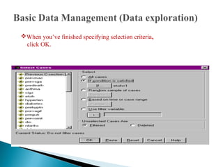 Data management through spss | PPT