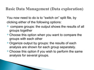 Data management through spss | PPT