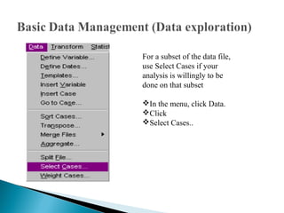 Data management through spss | PPT