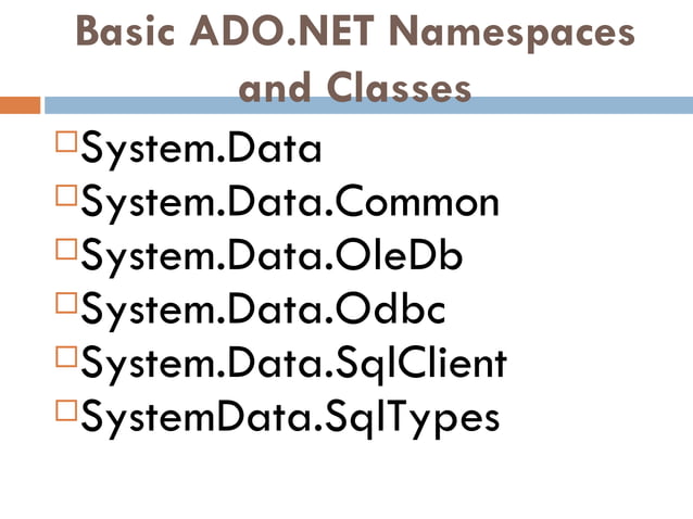Data management with ado | PPT | Databases | Computer Software and Applications