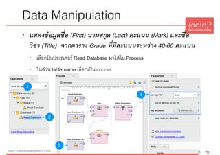 Data manipulation with RapidMiner Studio 7 | PPT