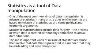 Data Manipulation And Data Integrity ethics in research | PPTX