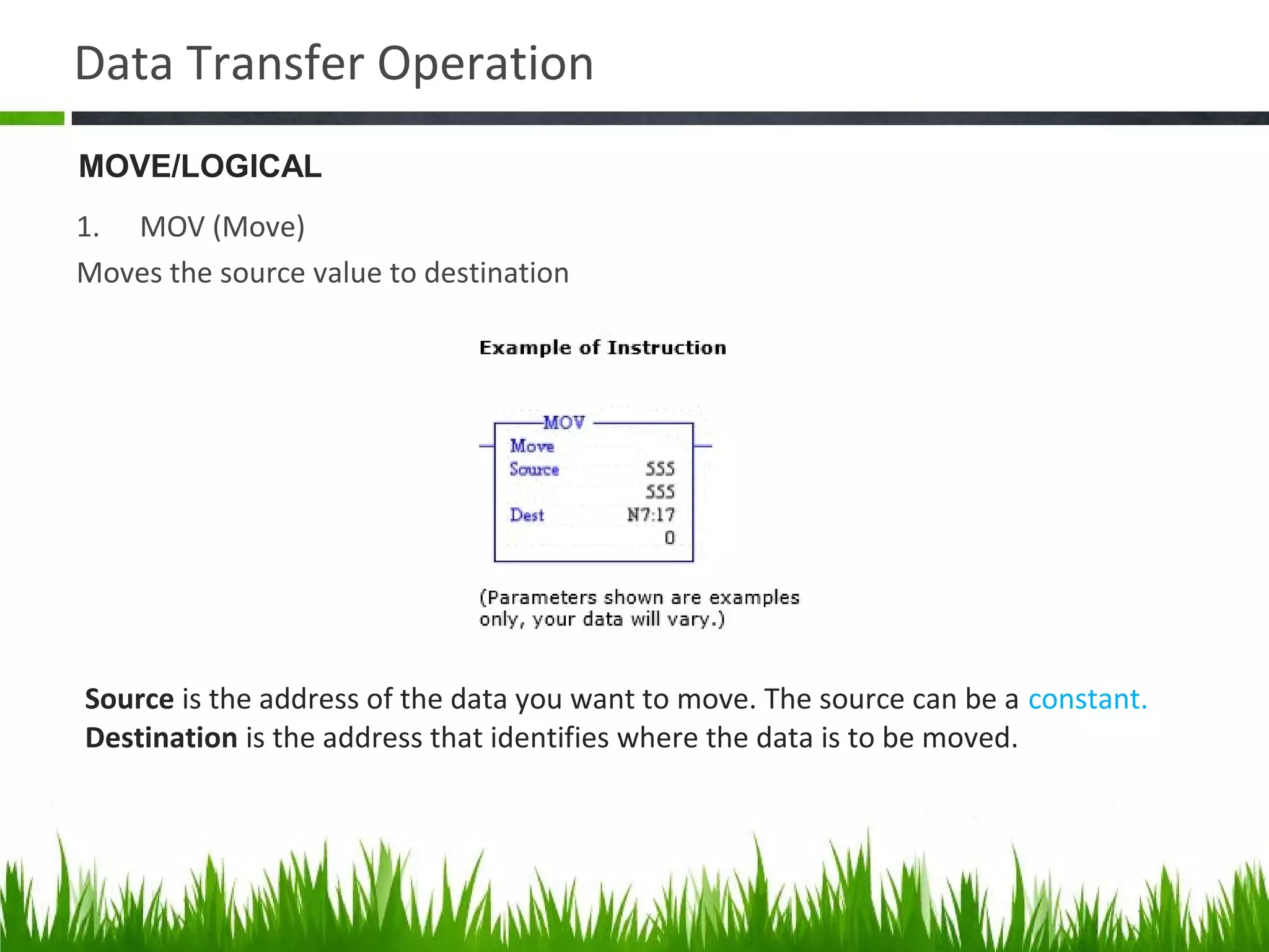 Data Manipulation and Math Instruction on RSLogix 500 | PPT