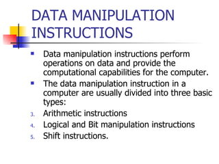 Data manipulation instructions | PPT