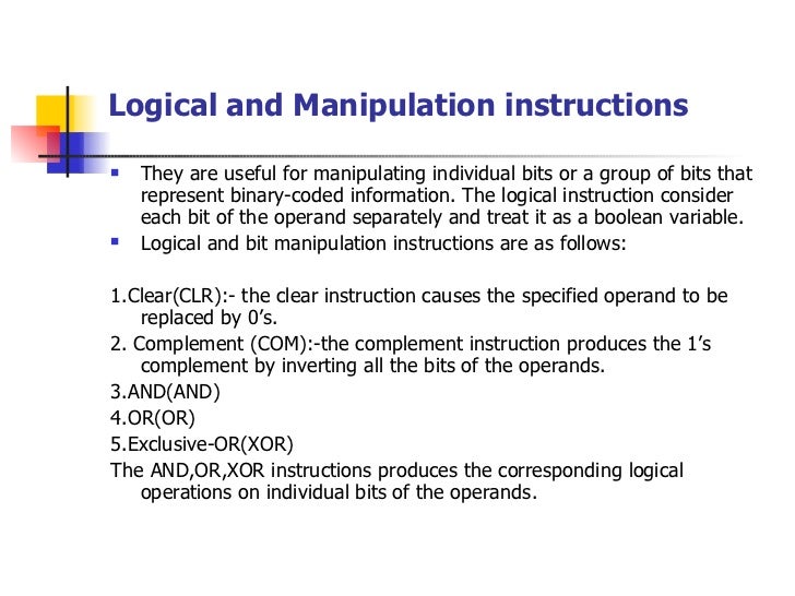 Data Manipulation Instructions
