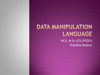 Data manipulation language | PDF