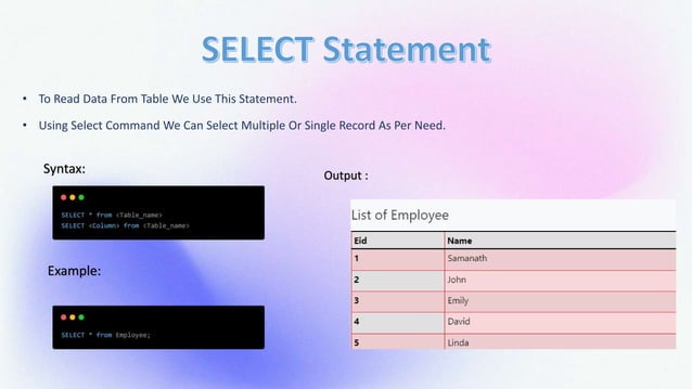 Data Manipulation Language (DML).pptx | Databases | Computer Software and Applications