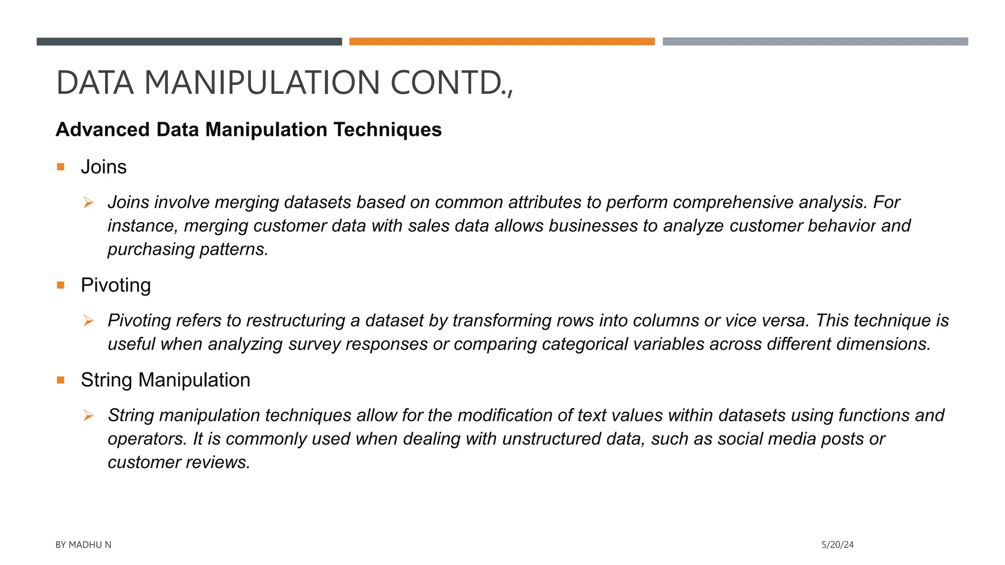 DataManipulationTimeSeriesHandling asdfadsfas | PPT