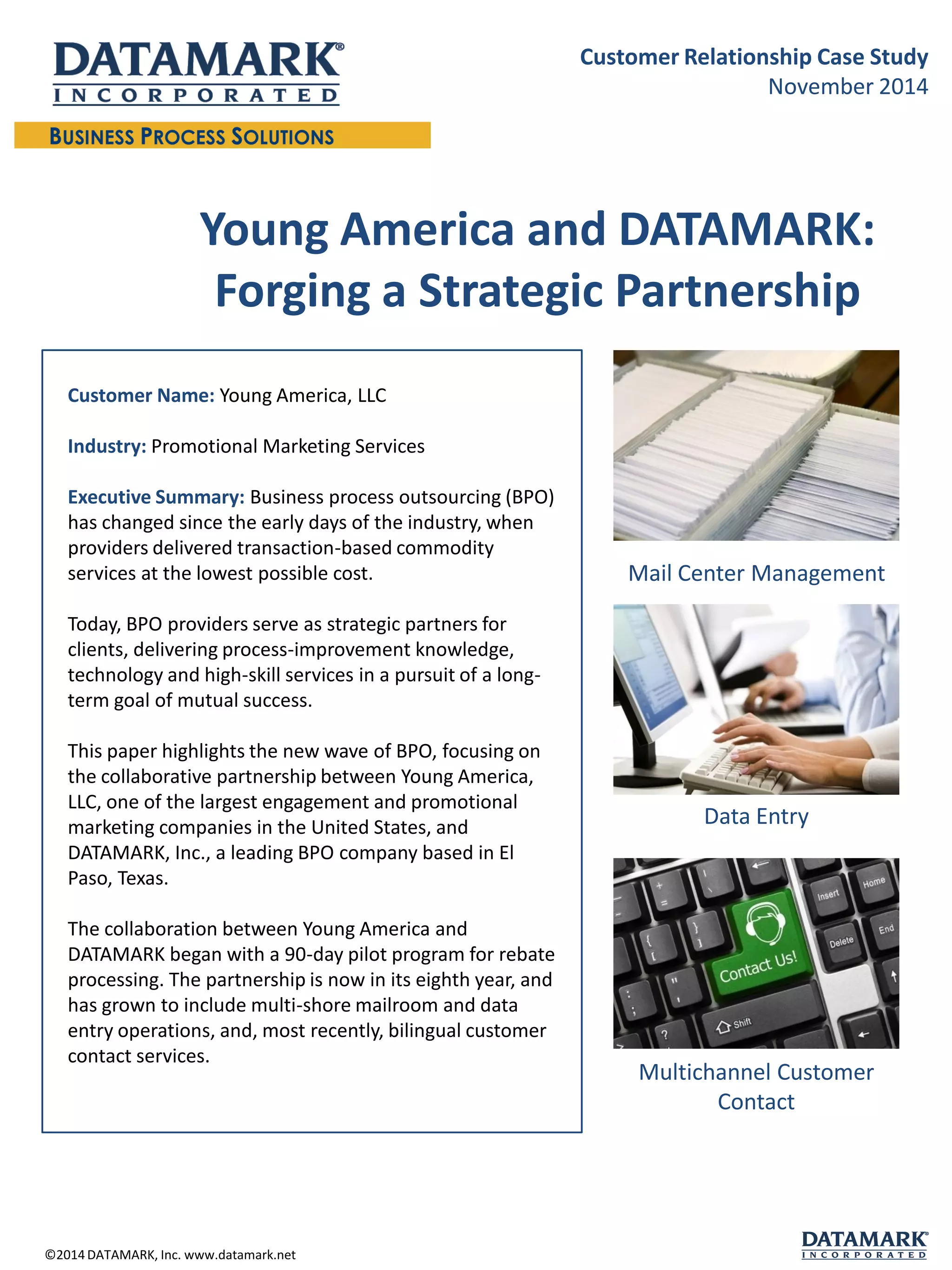 Young America and DATAMARK: Forging a Strategic Partnership | PDF