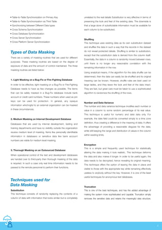 Data masking techniques for Insurance | PDF