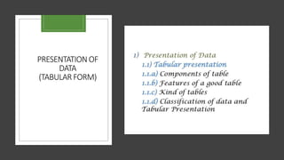 Data meaning & Tabulation | PPT