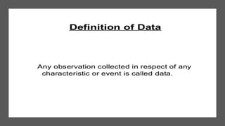 Data meaning & Tabulation | PPT