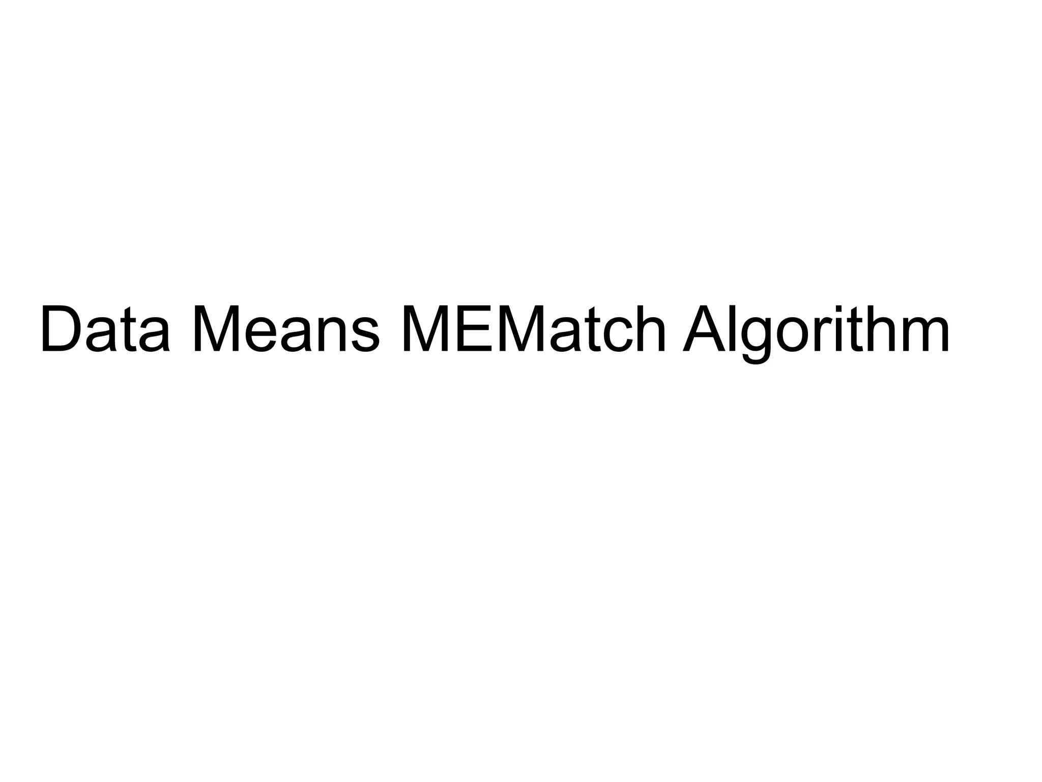 Data Means MeMatch algorithm | PDF