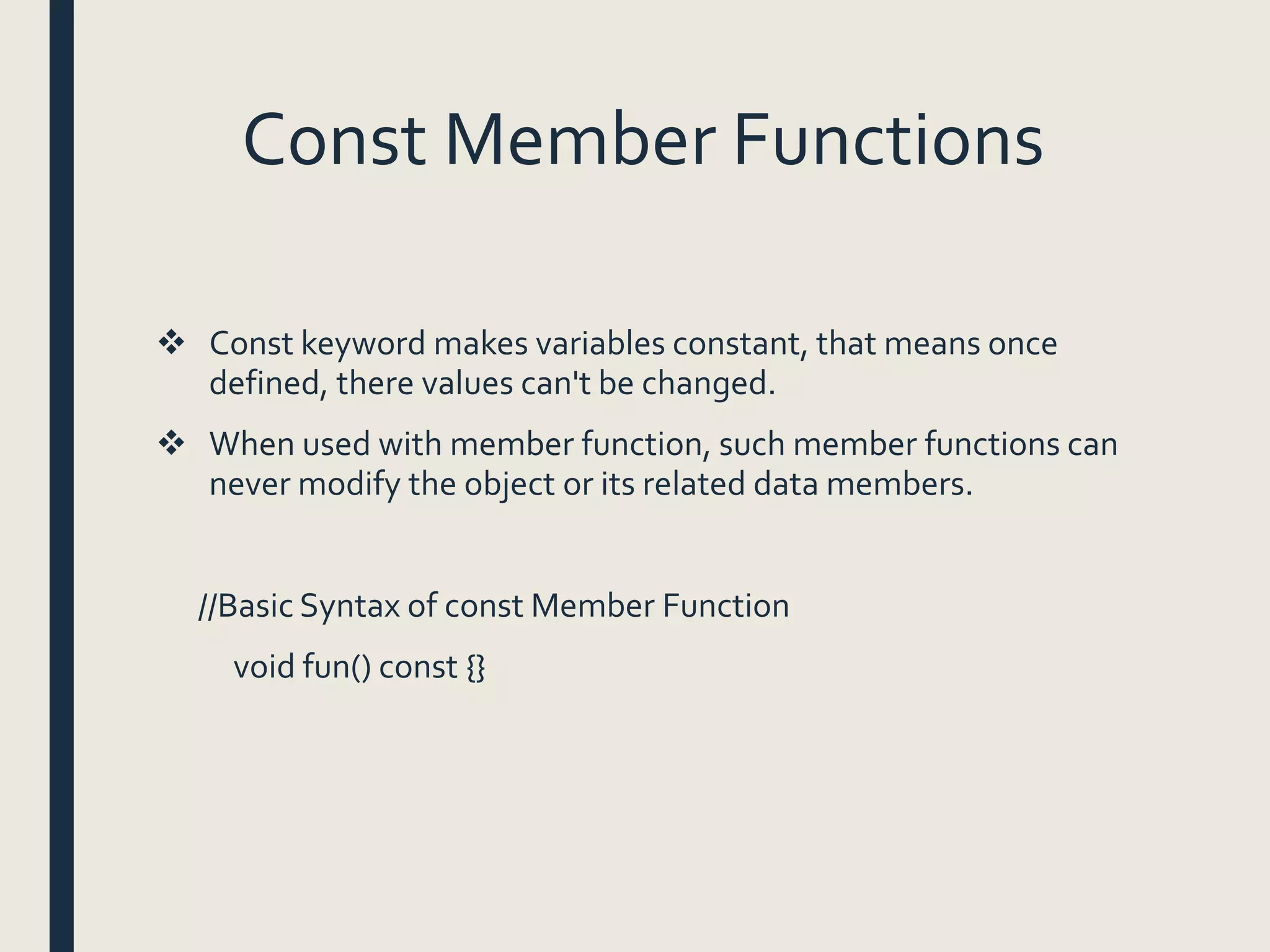 Data members and member functions | PPTX