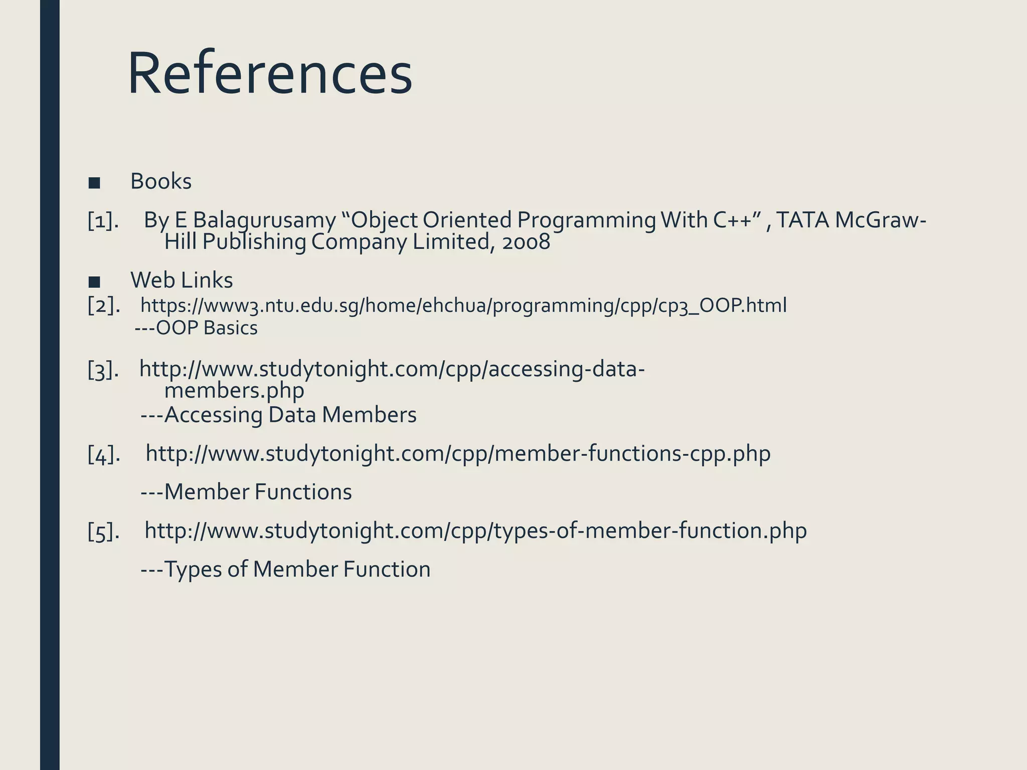 Data members and member functions | PPTX
