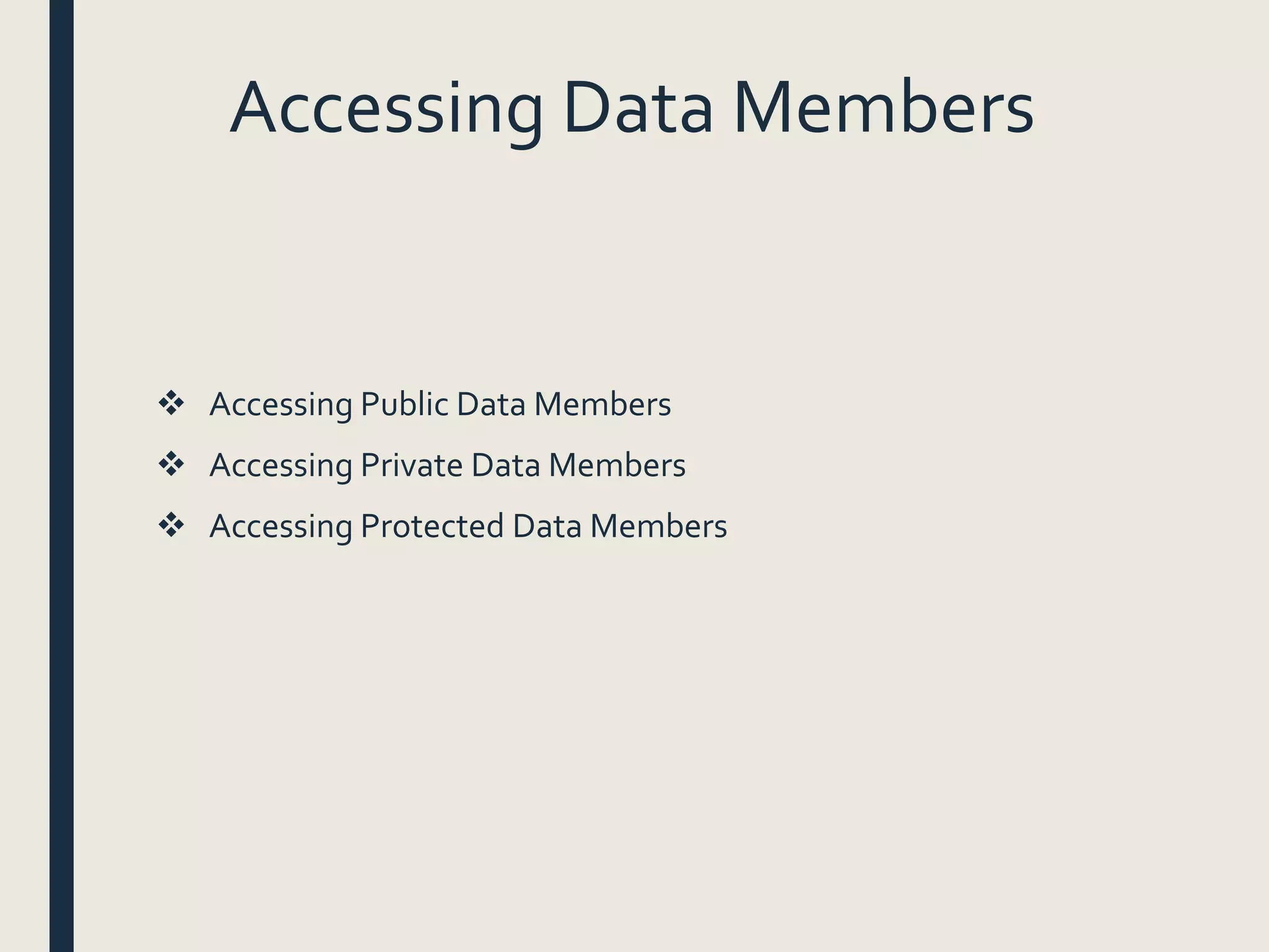 Data members and member functions | PPTX