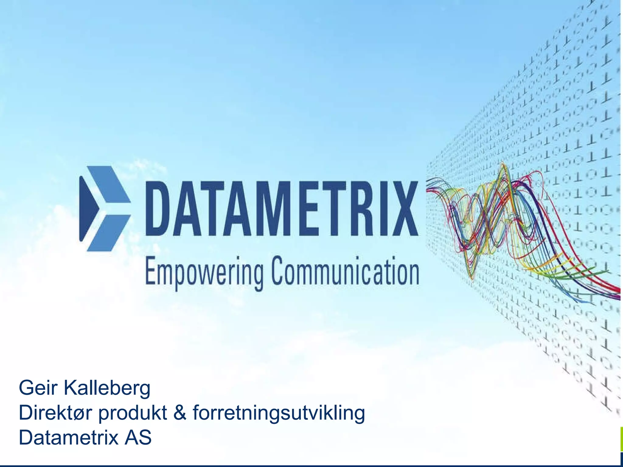 Datametrix first tuesday des2011 | PPT