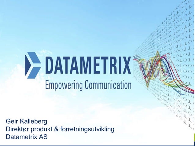 Datametrix first tuesday des2011 | PPT