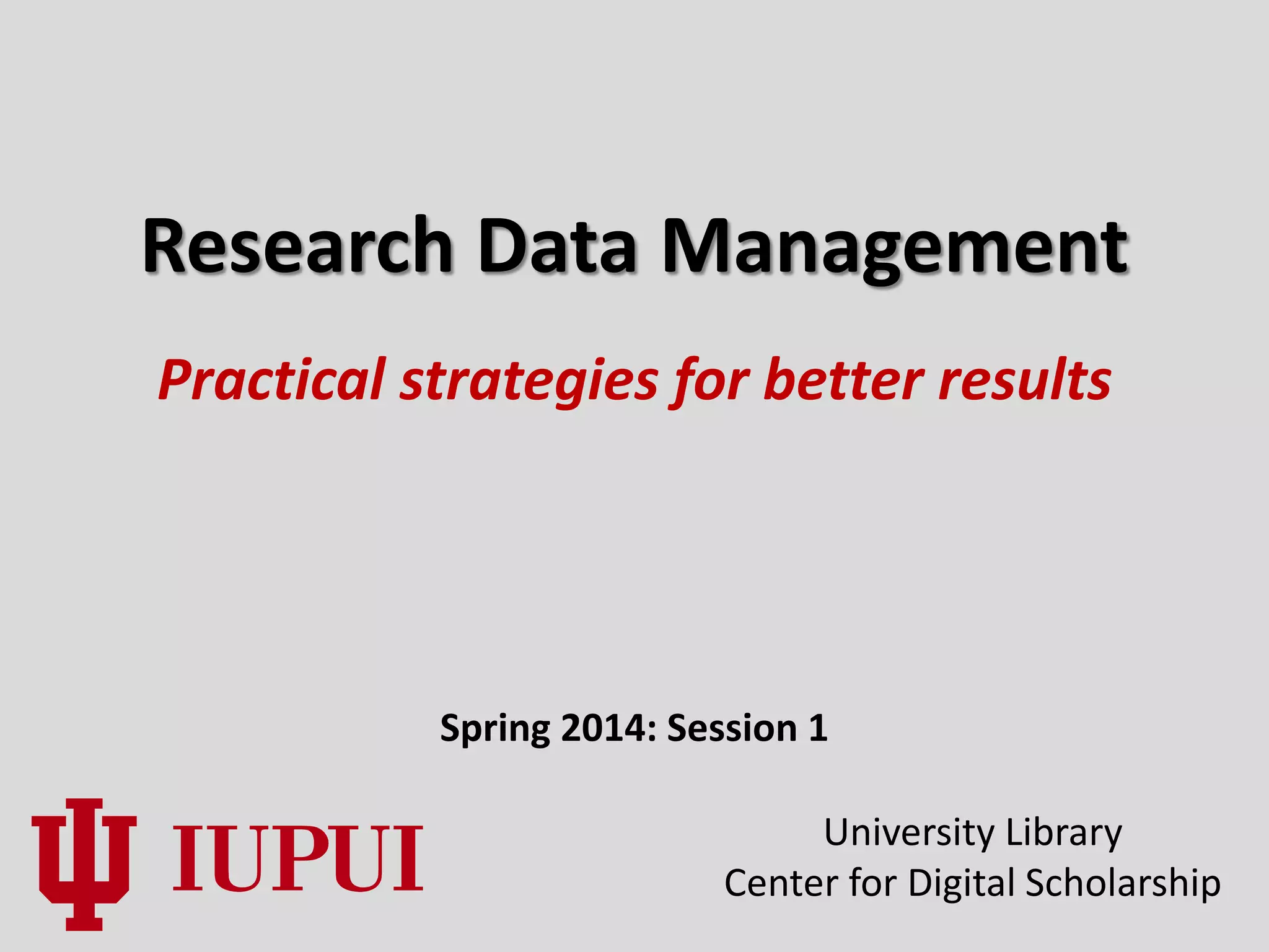 Data Management Lab: Session 1 Slides | PPT