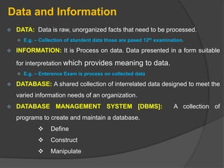 DataMgt - UNIT-I .PPT