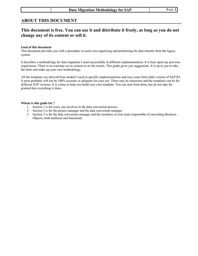 Data migration methodology_for_sap_v01a | PDF