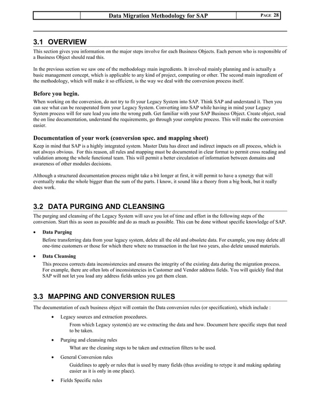 Data migration methodology_for_sap_v01a | PDF