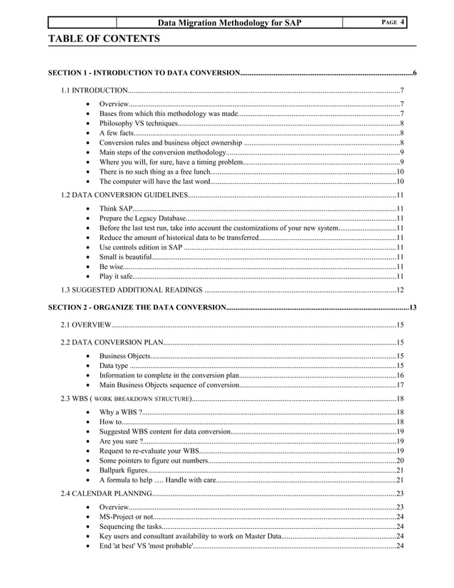 Data migration methodology_for_sap_v01a | PDF