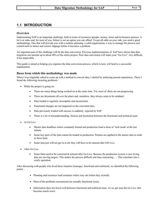 Data migration methodology_for_sap_v01a | PDF