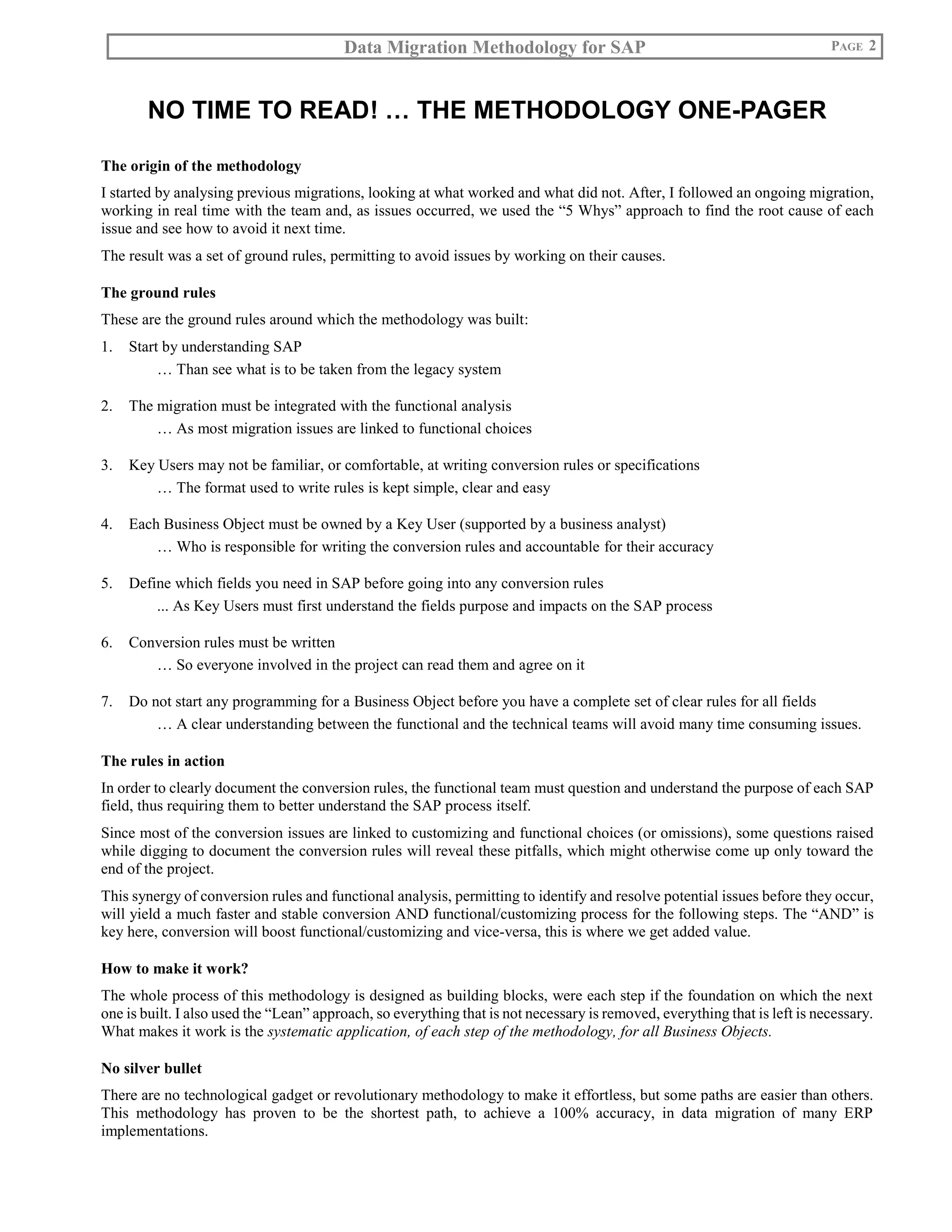 Data migration methodology for sap v2 | PDF