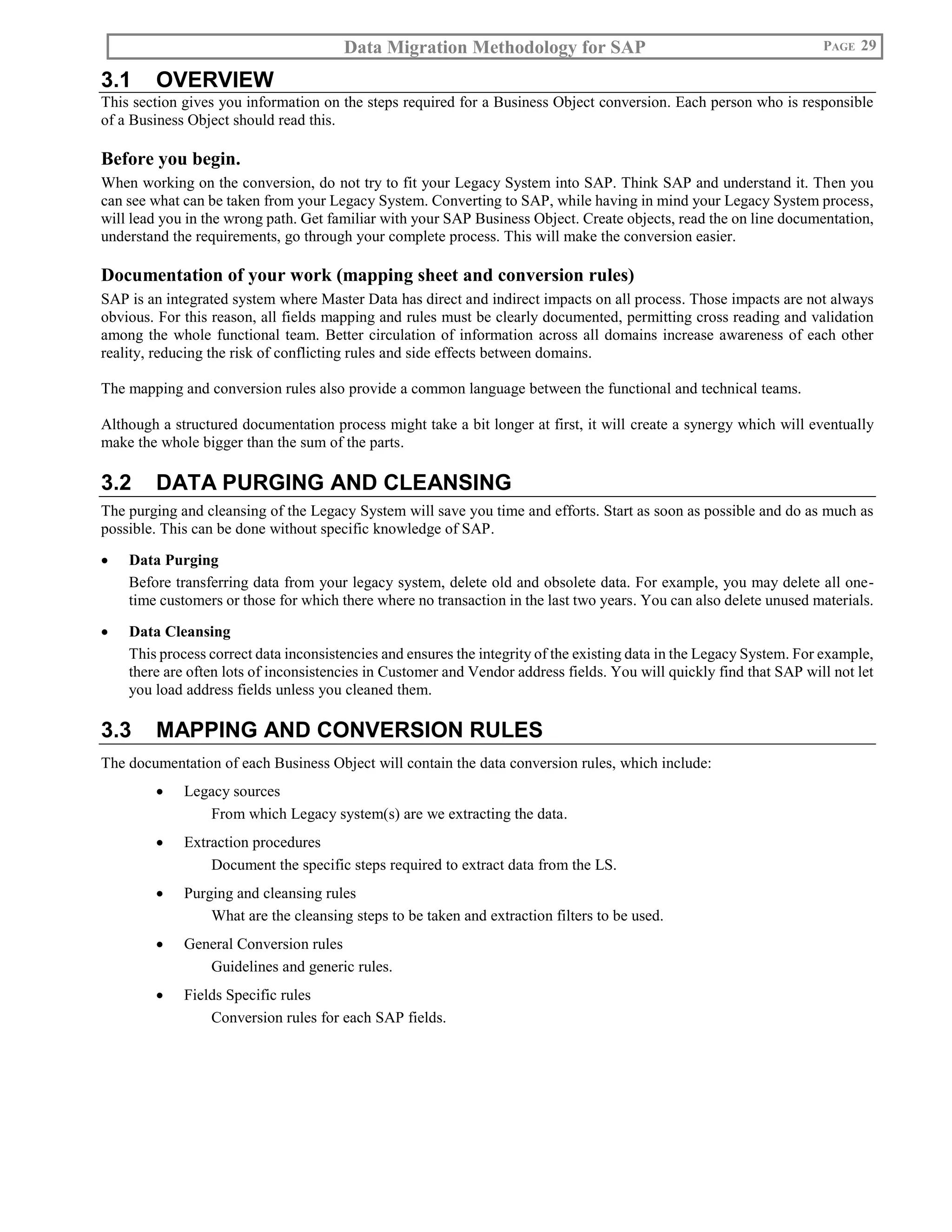 Data migration methodology for sap v2 | PDF