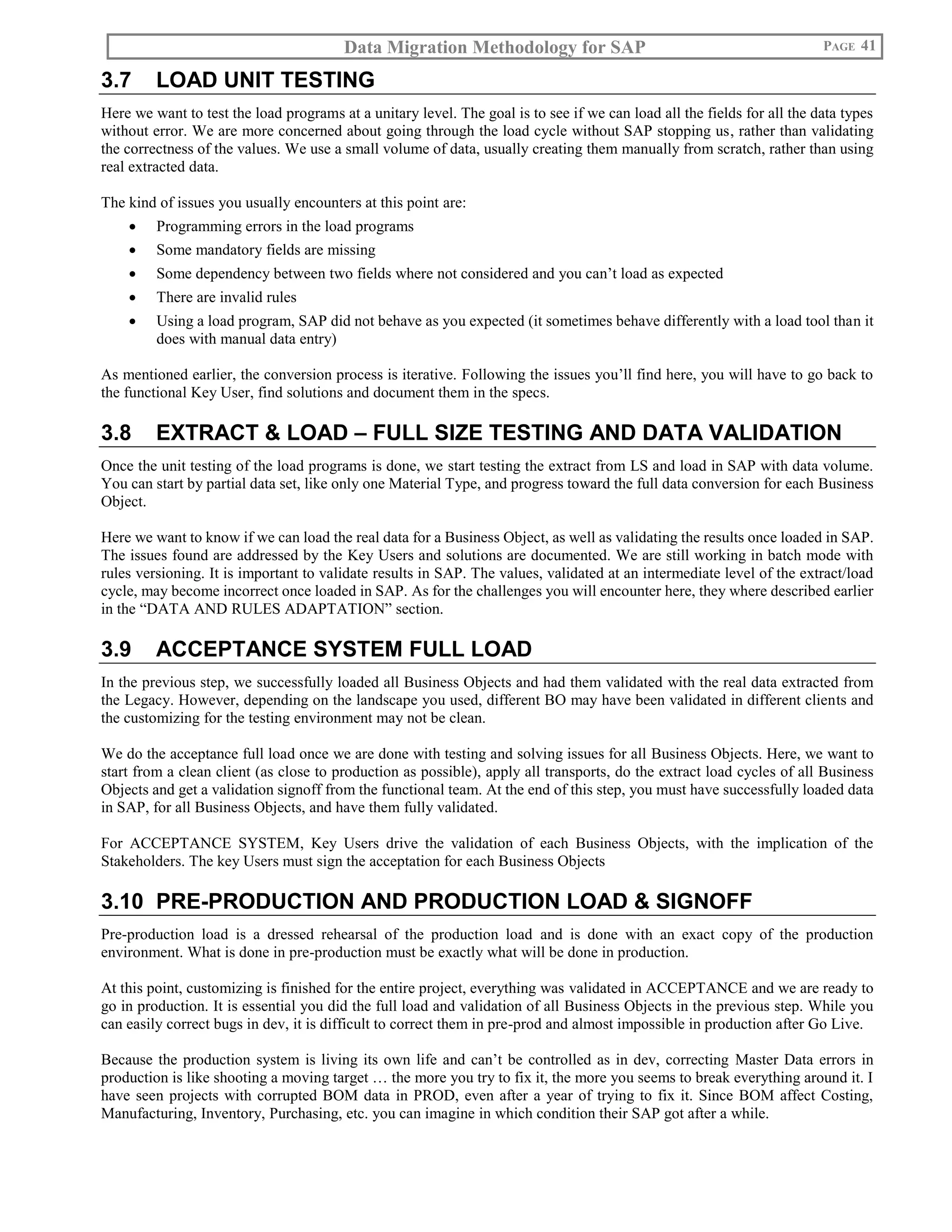 Data migration methodology for sap v2 | PDF
