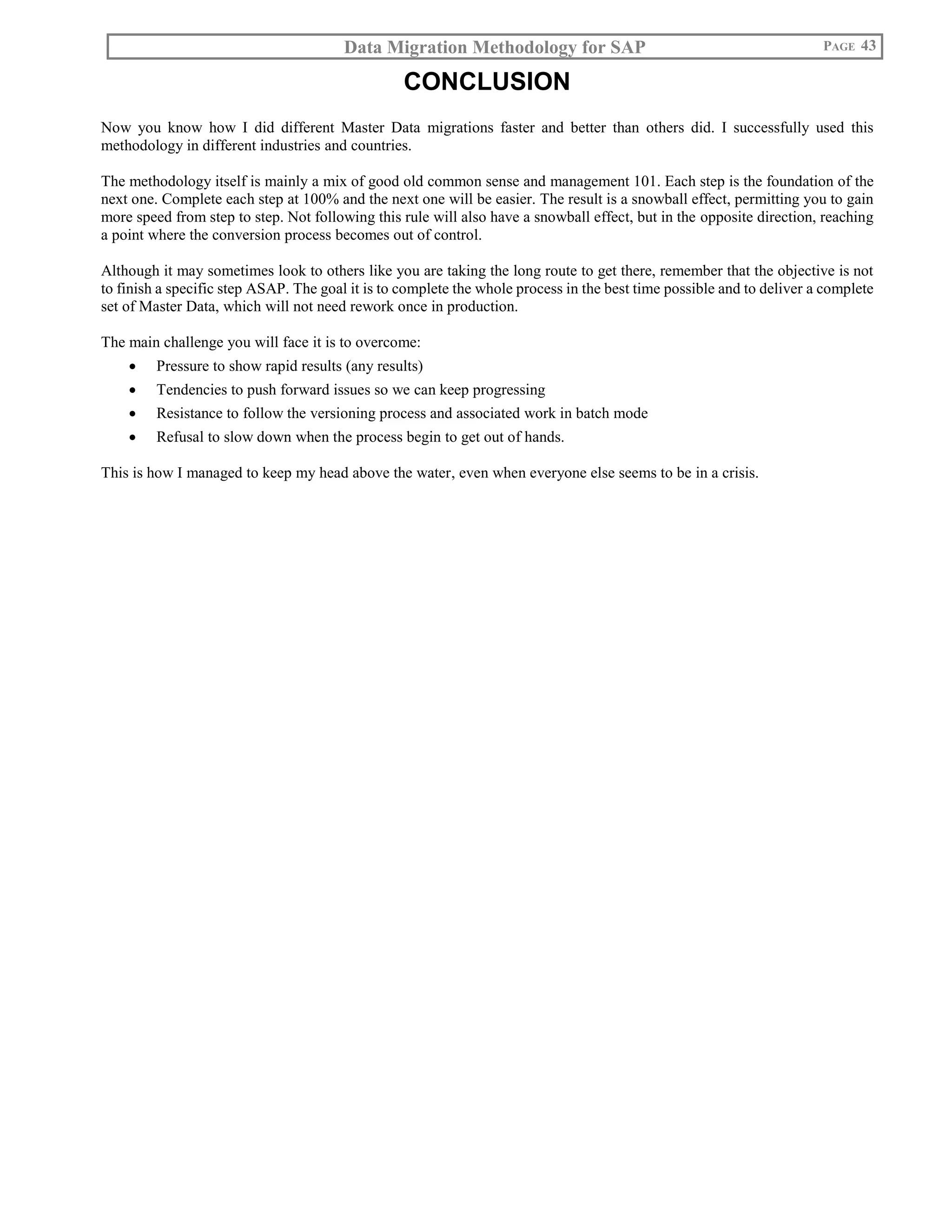 Data migration methodology for sap v2 | PDF