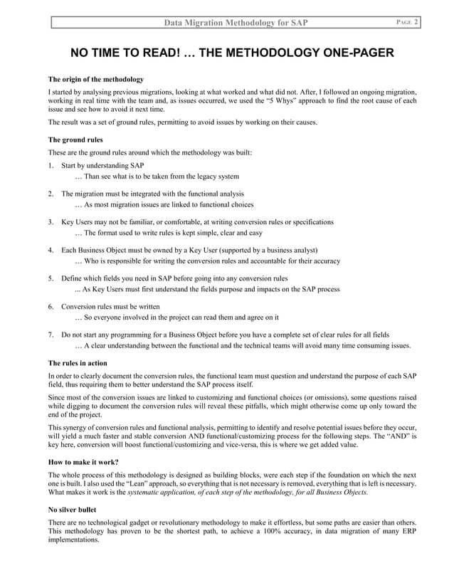 Data migration methodology for sap v2 | PDF