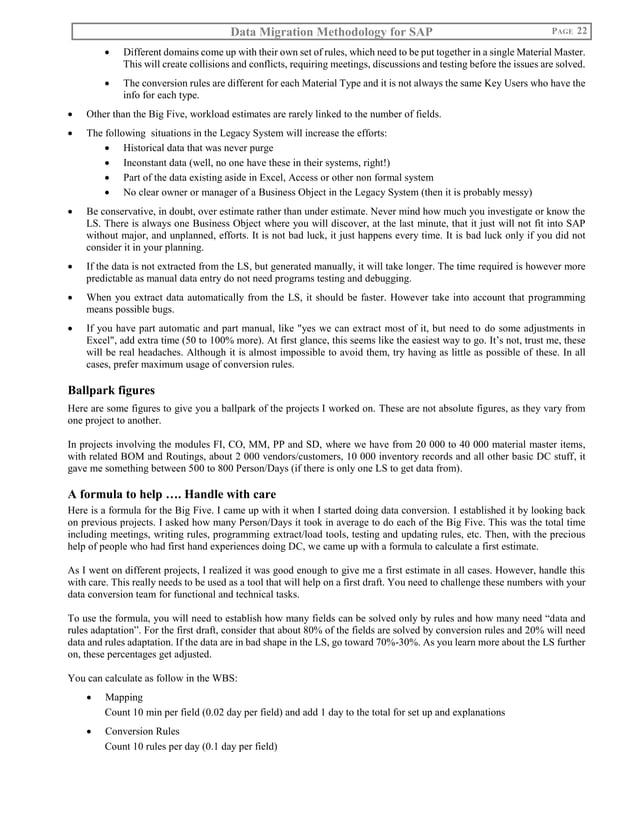 Data migration methodology for sap v2 | PDF