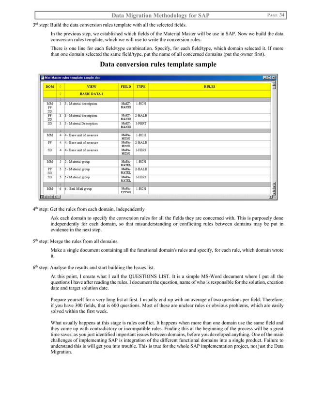 Data migration methodology for sap v2 | PDF