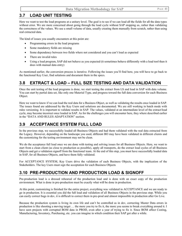 Data migration methodology for sap v2 | PDF