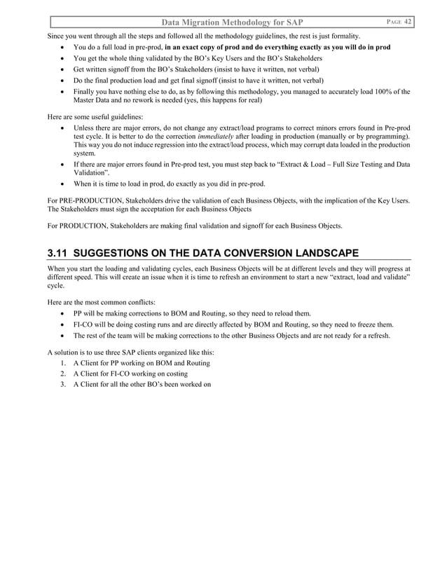 Data migration methodology for sap v2 | PDF