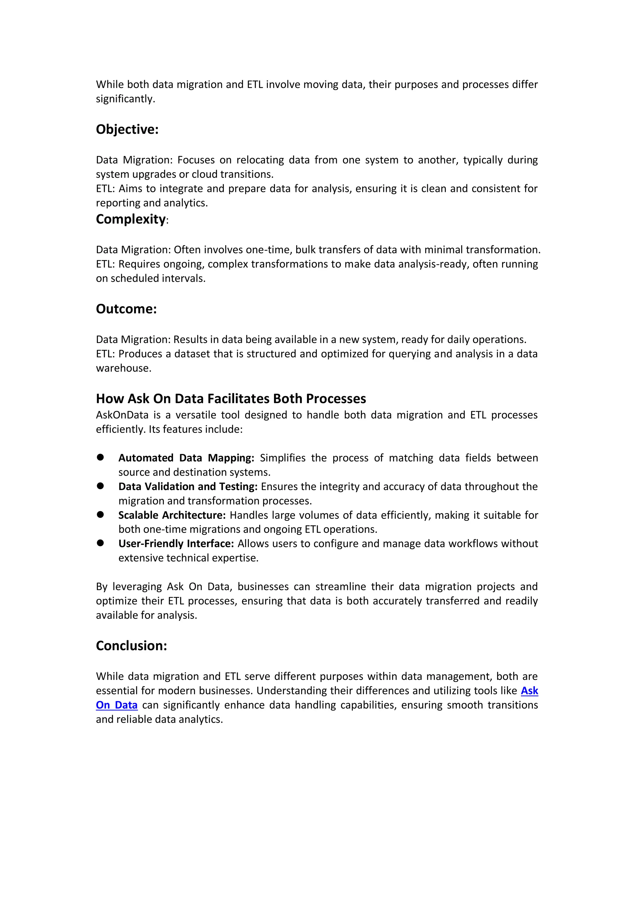 Data Migration vs ETL Know Key Difference | PDF
