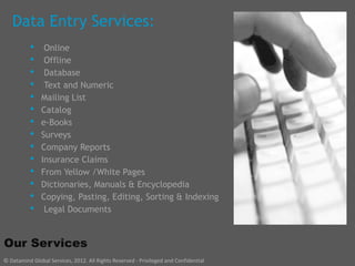 Datamind presentation | PPT | Information Services Industry | Industries