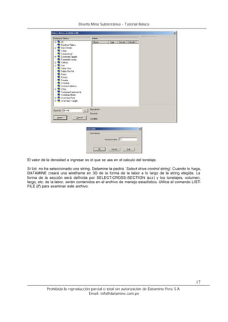 Datamine mina subterranea | PDF
