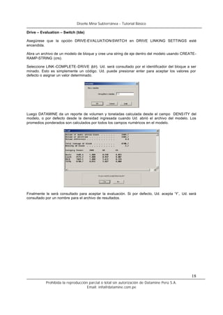 Datamine mina subterranea | PDF