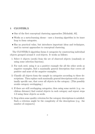 clustering in DataMining and differences in models/ clustering in data mining | PDF