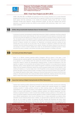 IEEE Final Year Projects 2011-2012 :: Elysium Technologies Pvt Ltd::Data mining | PDF ...