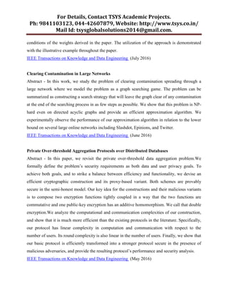IEEE Datamining 2016 Title and Abstract | PDF
