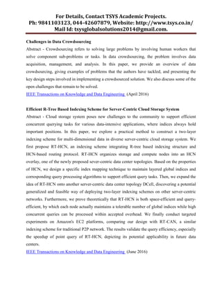 IEEE Datamining 2016 Title and Abstract | PDF